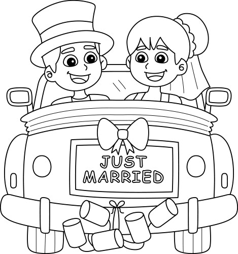 Wedding reception coloring page Royalty Free Vector Image
