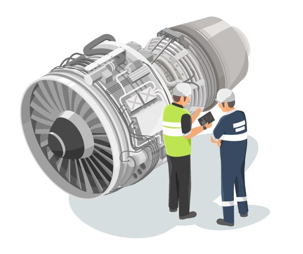 Aircraft Engine Technician Royalty Free Vector Image