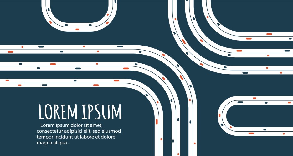 Asphalt road top view highway route map Royalty Free Vector