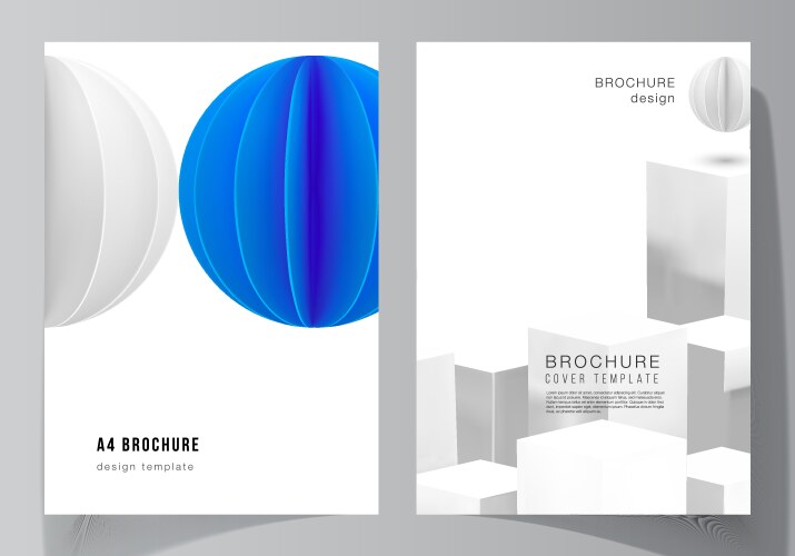 Layout two a4 cover mockups templates Royalty Free Vector