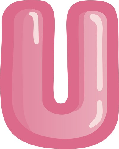 Letter j pink bold alphabet font doodle drawing Vector Image