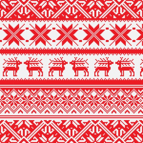 Nordic seamless christmas pattern Royalty Free Vector Image