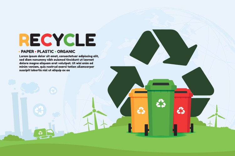 Recycle for a sustainable future Royalty Free Vector Image