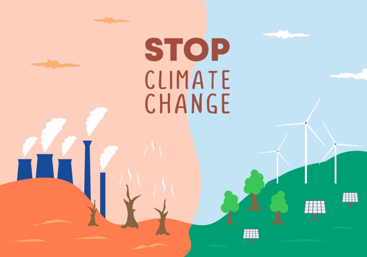 Climate change banner demonstrating concept Vector Image