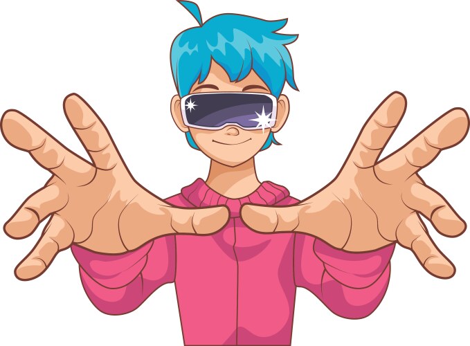 Virtual reality simulator Royalty Free Vector Image