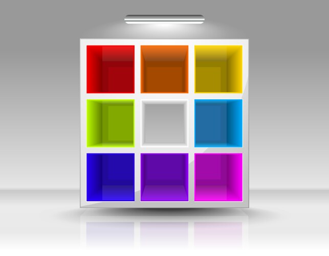 3d wooden shelves Royalty Free Vector Image - VectorStock