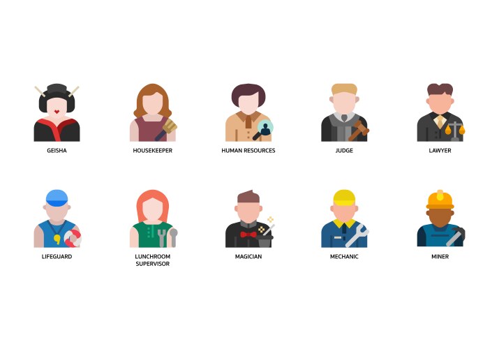 People working different jobs Royalty Free Vector Image