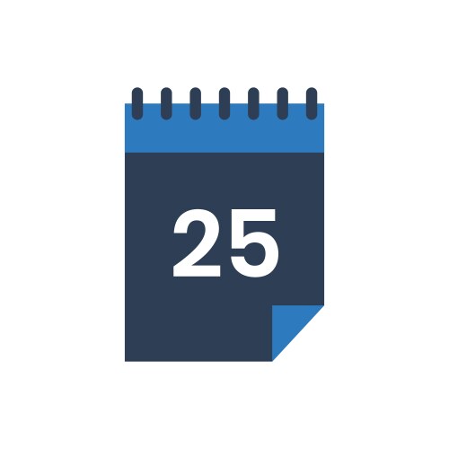 25 calendar icon date for appointment Royalty Free Vector