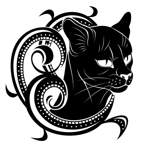 Black and white dragon head Royalty Free Vector Image