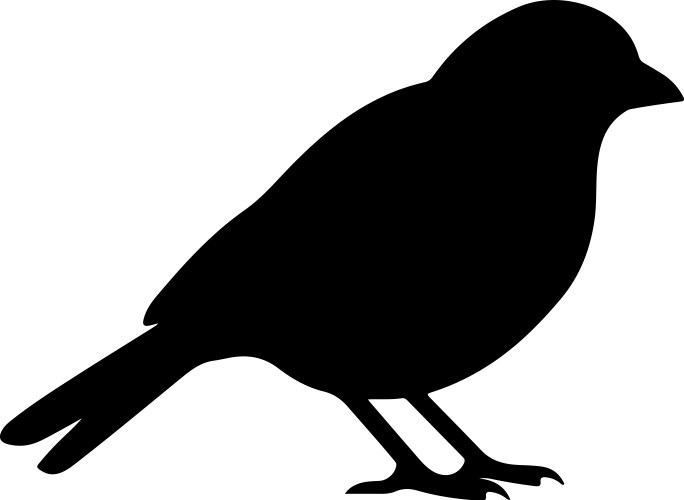 Finch silhouette white background Royalty Free Vector Image