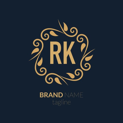 Initial letter rk creative elegant logo template – Royalty-Free Vector ...