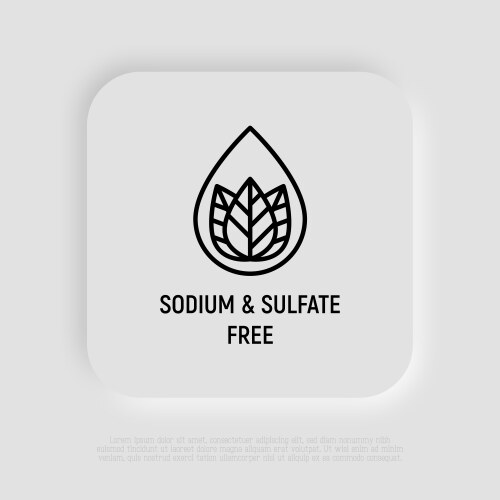 Sodium and sulfate free thin line icon stamp Vector Image