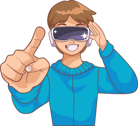 Virtual reality simulator Royalty Free Vector Image
