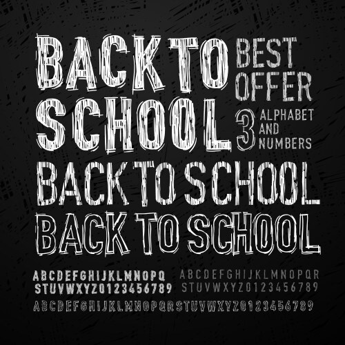 Digital letters and numbers set Royalty Free Vector Image