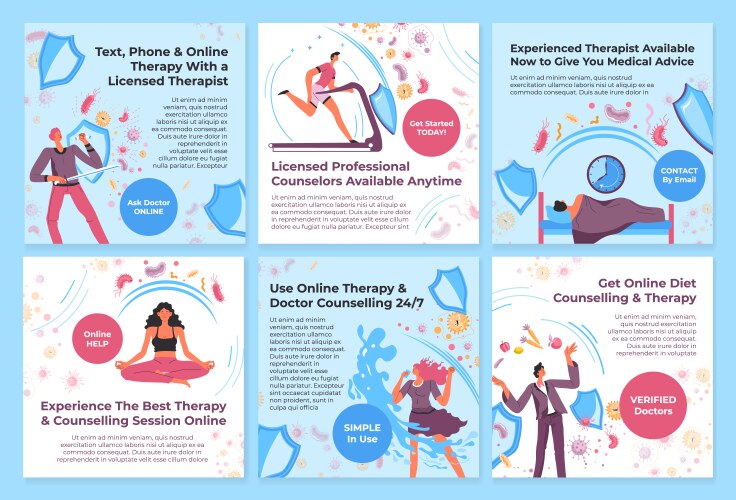 Walkthrough cell therapy benefits with linear Vector Image