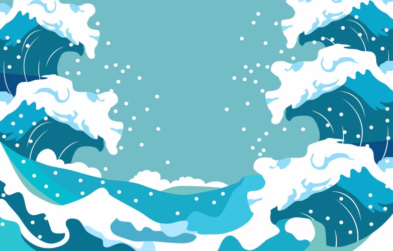 Sea landscape frame background with blue ocean Vector Image