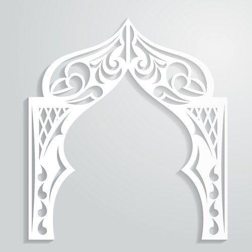 Golden luxury classic arch portal with columns Vector Image