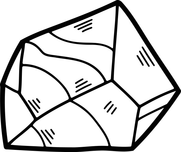 Hand drawn of rocks and minerals in line art style