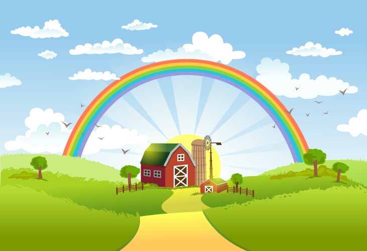 Happy farm Royalty Free Vector Image - VectorStock