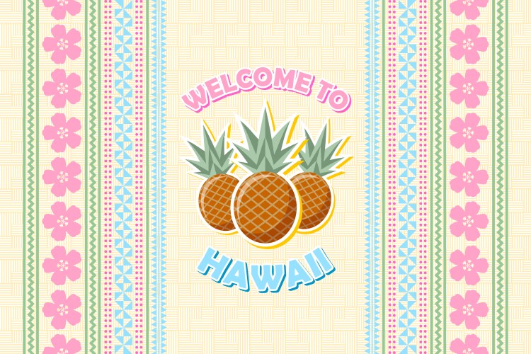 Hawaiian background in polynesian style Royalty Free Vector
