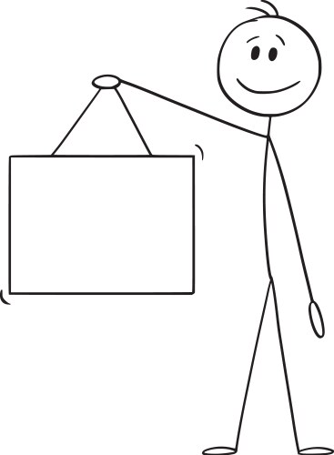 Cartoon of man or businessman holding empty Vector Image