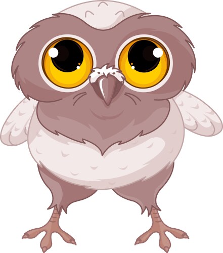 Owl princess character cartoon bird in crown Vector Image