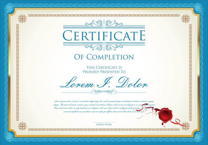 Vertical template of diploma Royalty Free Vector Image