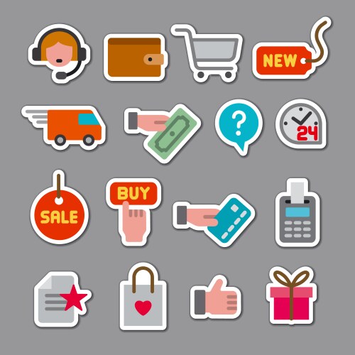 Arrow stickers Royalty Free Vector Image - VectorStock