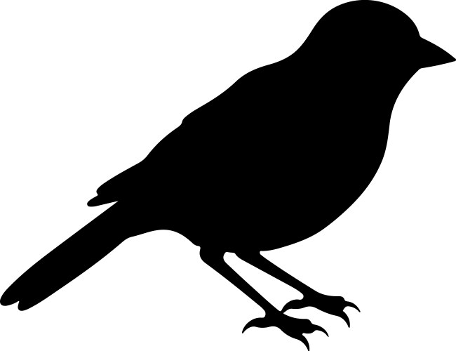 Finch silhouette white background Royalty Free Vector Image