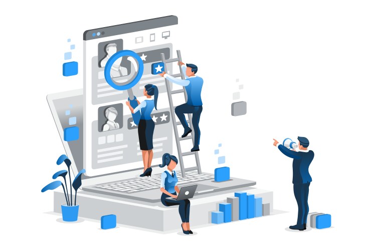 Hrm human resource management hris software Vector Image