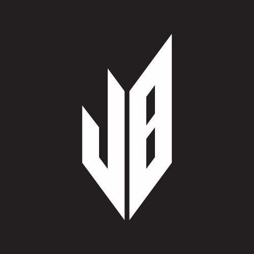 Jb logo monogram with circle shape and square Vector Image