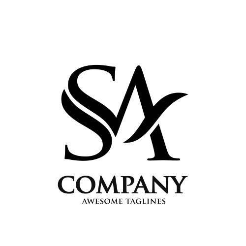 Initial letter si logo design Royalty Free Vector Image