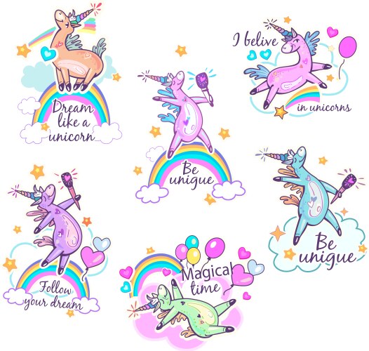 Follow your unicorn hand lettering poster Vector Image