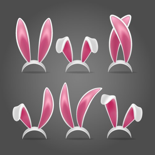 Rabbit ears realistic 3d set Royalty Free Vector Image