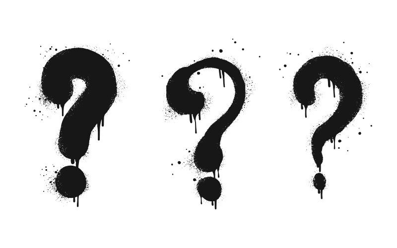 Spray painted graffiti question marks Royalty Free Vector