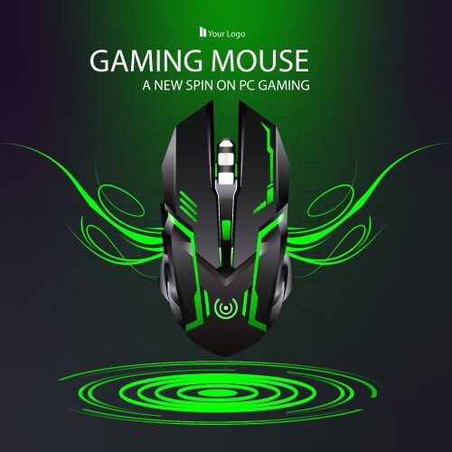 Banner design of gaming mouse Royalty Free Vector Image