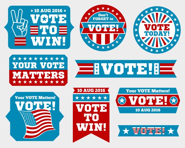 Usa election icon set Royalty Free Vector Image