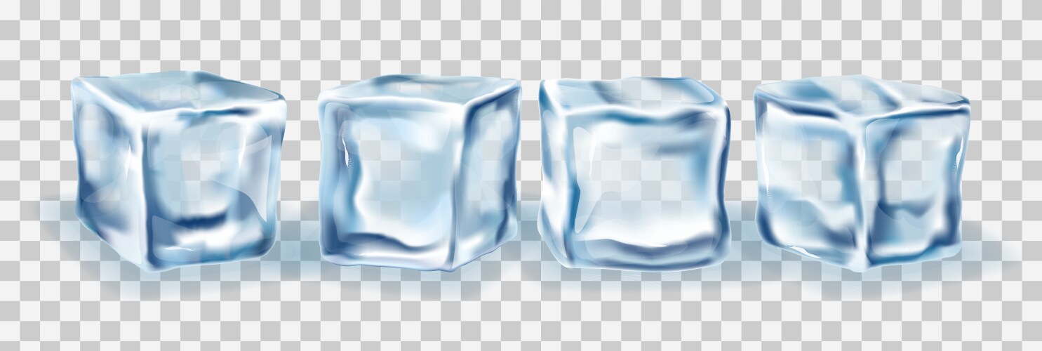 Ice cubes block concept on transparency Royalty Free Vector