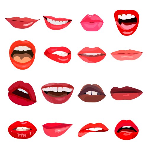 Lips sound pronunciation chart Royalty Free Vector Image