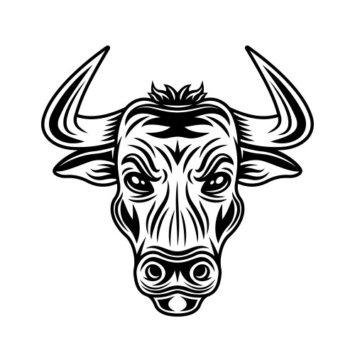 Vintage powerful bull head concept Royalty Free Vector Image