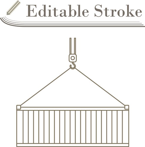 Crane hook lifting container Royalty Free Vector Image