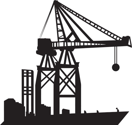 Container terminal symbol shipping port crane Vector Image