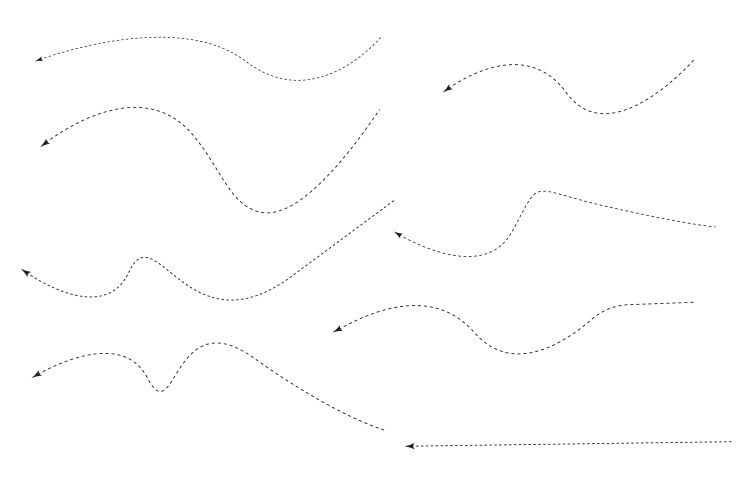 Dashed line arrows Royalty Free Vector Image - VectorStock