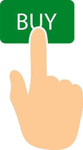 Finger push the buy button icon Royalty Free Vector Image