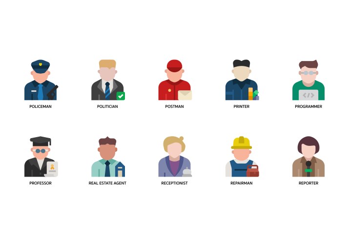 People working different jobs Royalty Free Vector Image
