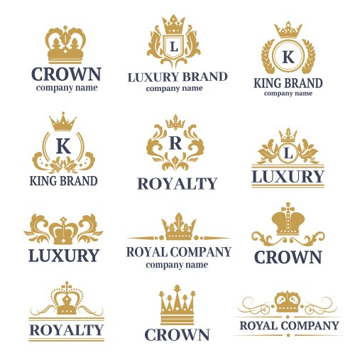 Luxury monograms logos templates objects Vector Image