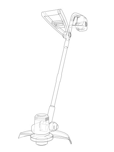 Grass trimmer worker landscaper cutting Royalty Free Vector