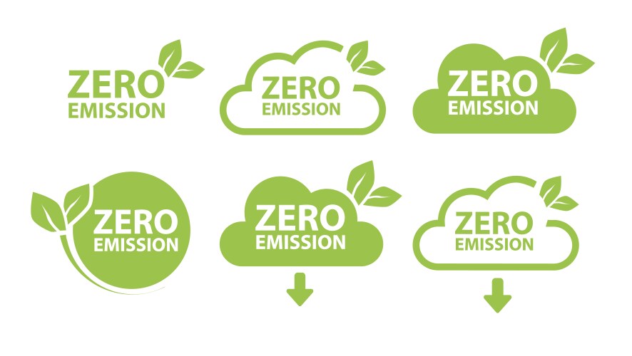 Co2 neutral icon set carbon gas emission Vector Image