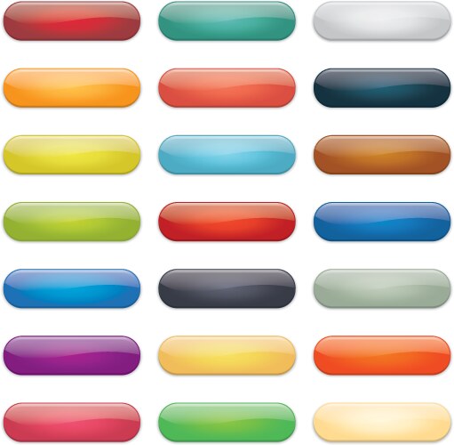 Shiny glossy web buttons collection Royalty Free Vector