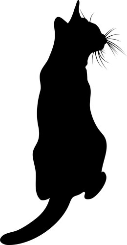 Furry cat silhouette Royalty Free Vector Image